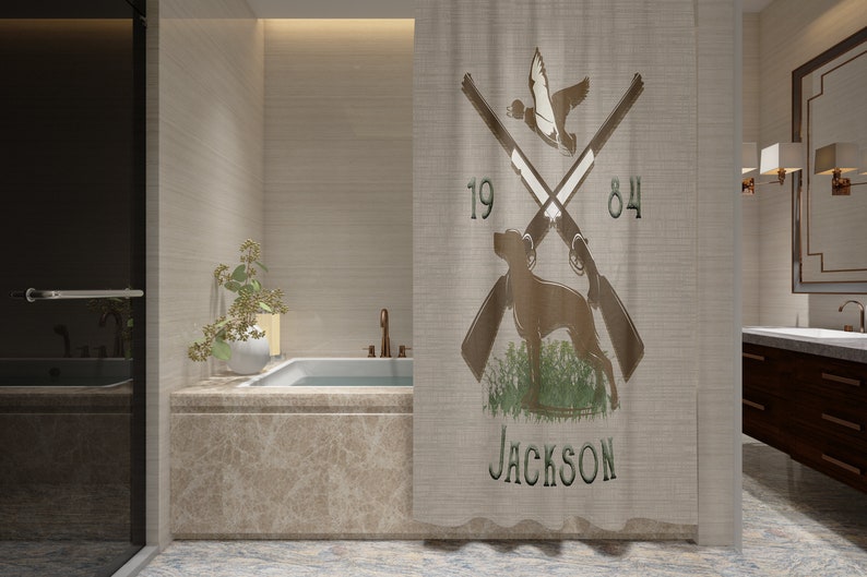 Personalized Rustic Hunting Cabin Shower Curtain Cottage - Etsy