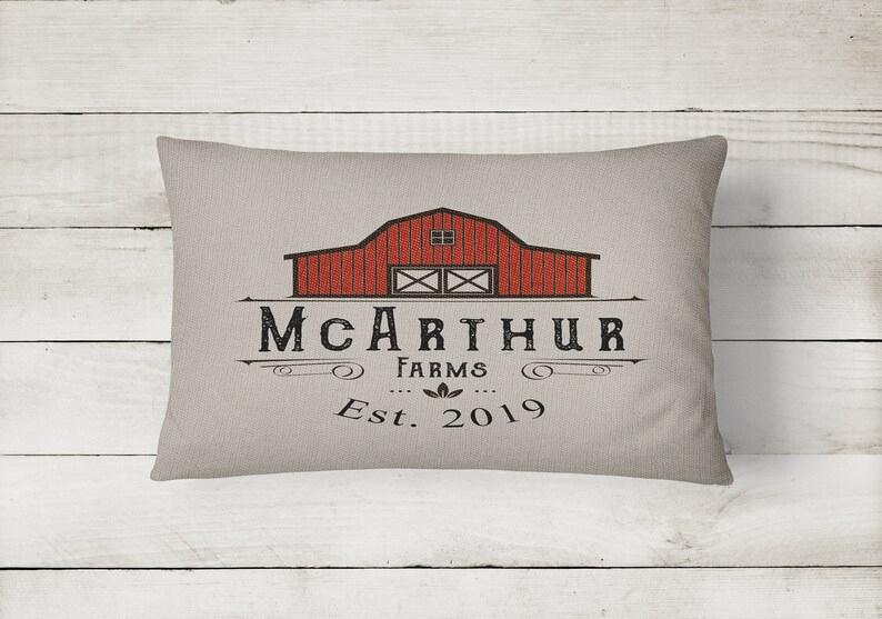 Personalized Rustic Red Barn Farm Throw Pillows Square and - Etsy