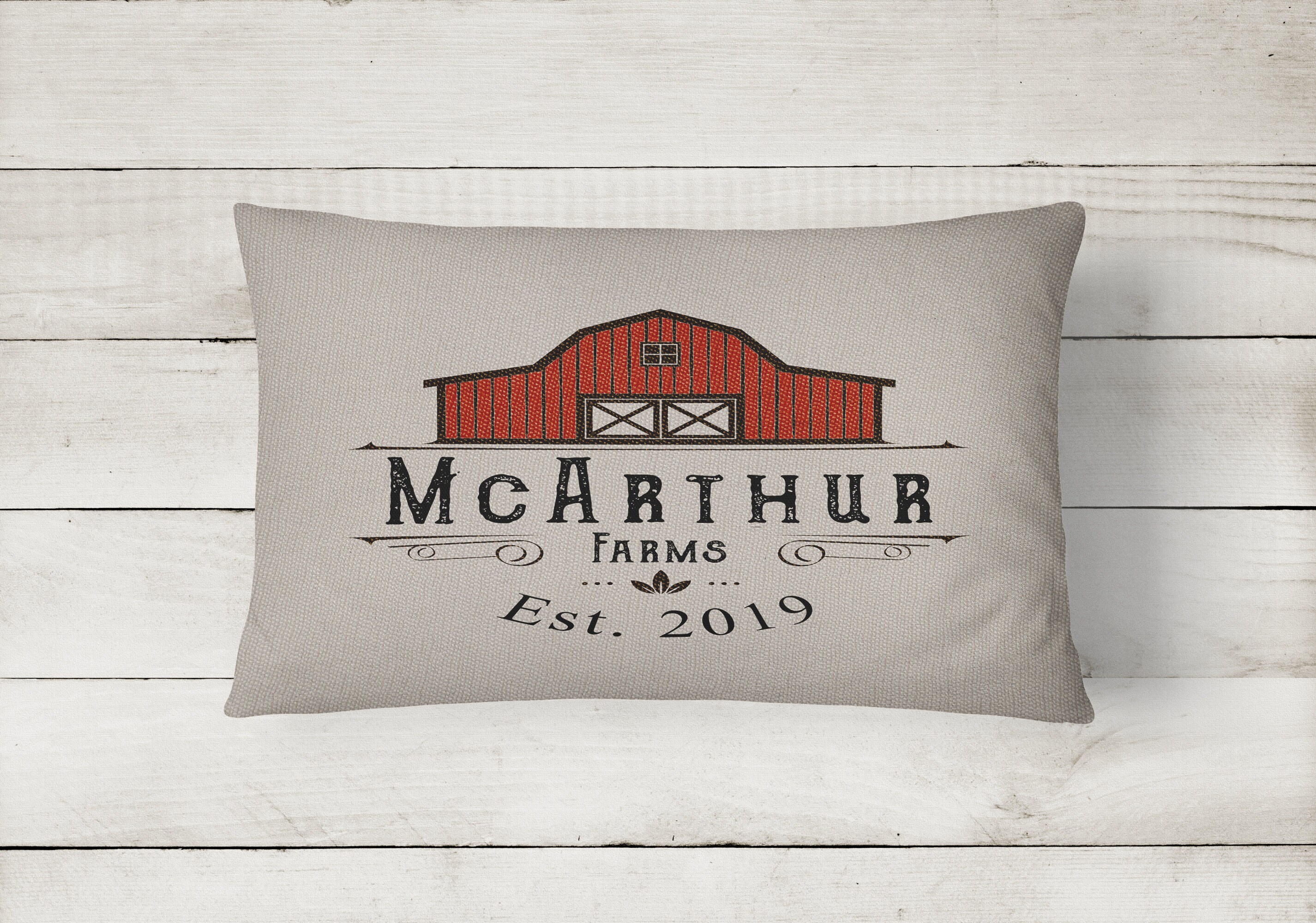 Personalized Rustic Red Barn Farm Throw Pillows Square and | Etsy