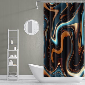 Dark Electric Sandstrom Abstract Swirl Shower Curtain | Shower Curtain ...
