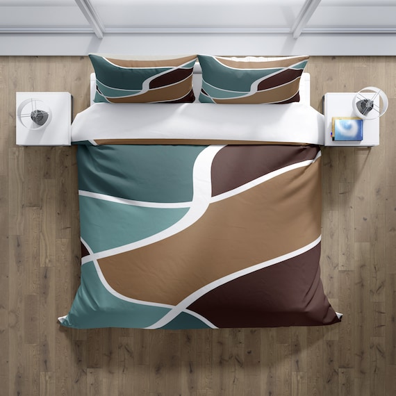 Blue and brown comforter sets queen store