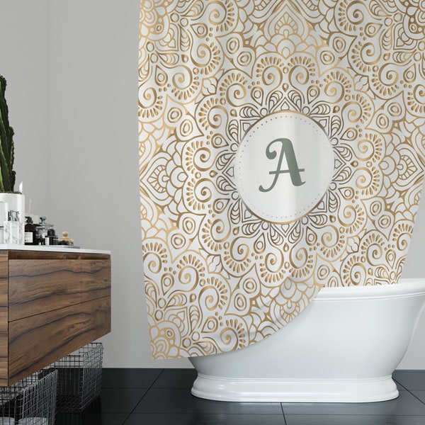 Monogrammed Shower Curtain - Etsy