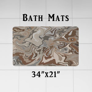 Abstract Brown and Rust Color Swirl Shower Curtain | Bathmat and Set ...