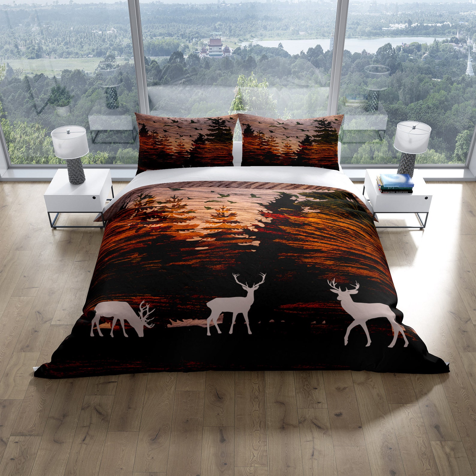 Rustic Woodland Deer Comforter or Duvet Cover Wildlife - Etsy
