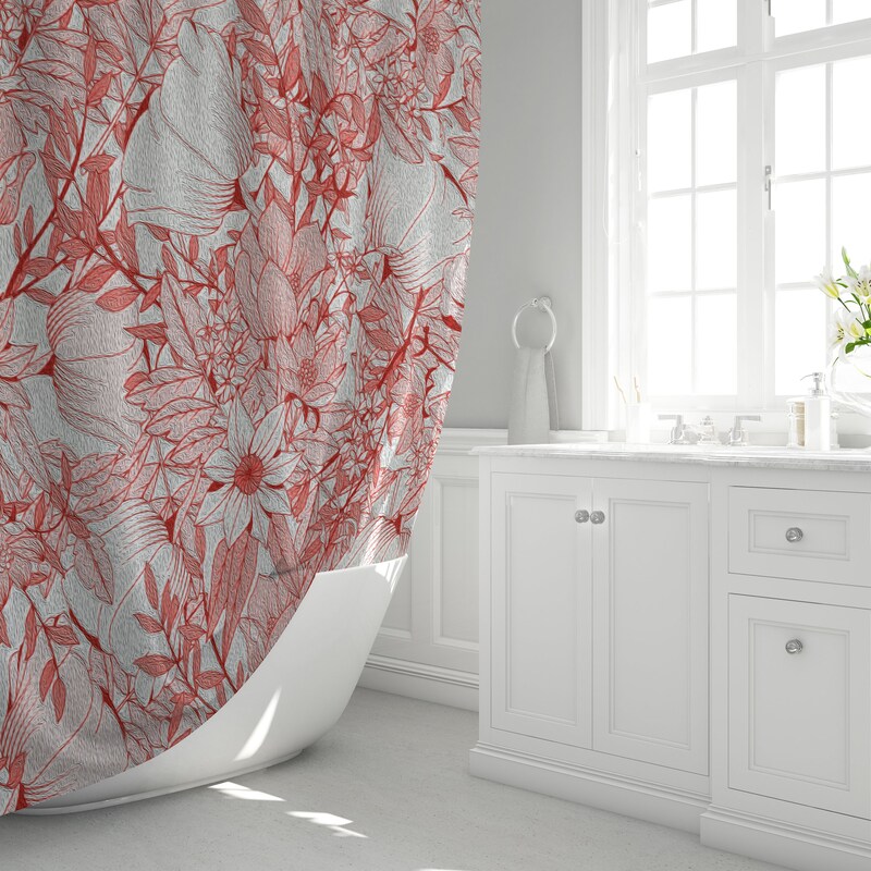 Coral Shower Curtain - Etsy
