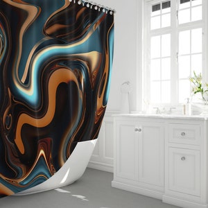 Dark Electric Sandstrom Abstract Swirl Shower Curtain | Shower Curtain ...