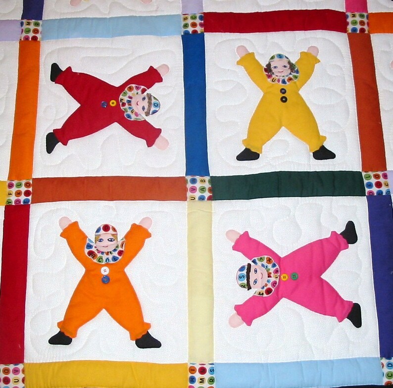 Cartwheel Clown Twin Quilt, New Quilt - Etsy