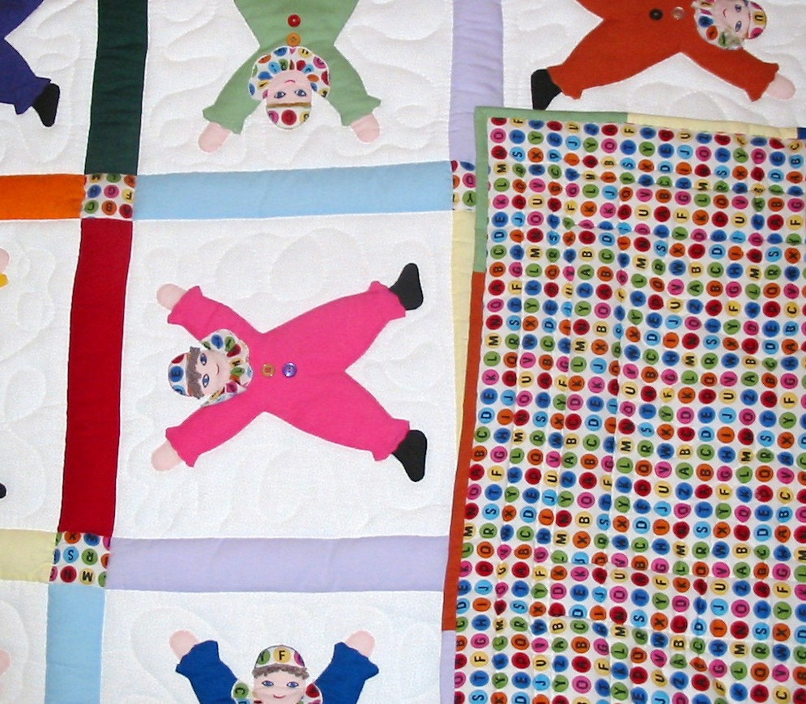 Cartwheel Clown Twin Quilt, New Quilt - Etsy