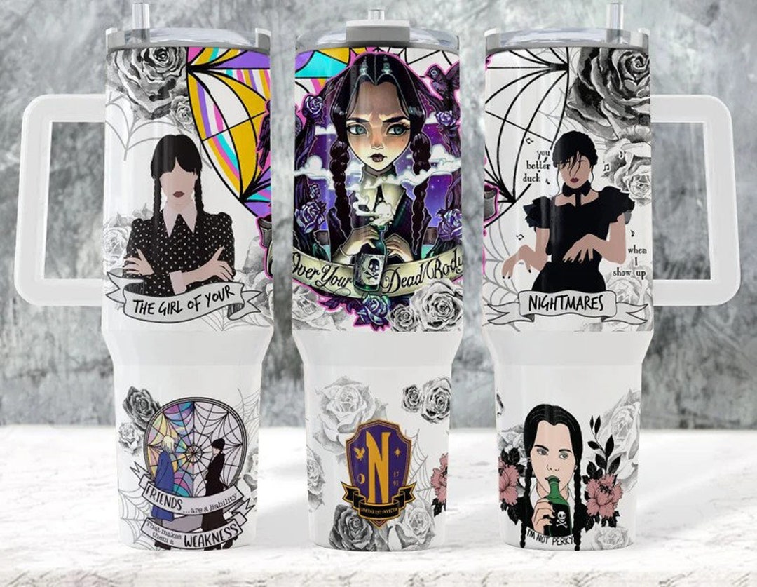 Wednesday-addams 40oz Tumbler Wrap Png, Jenna Ortega, Addams Family ...