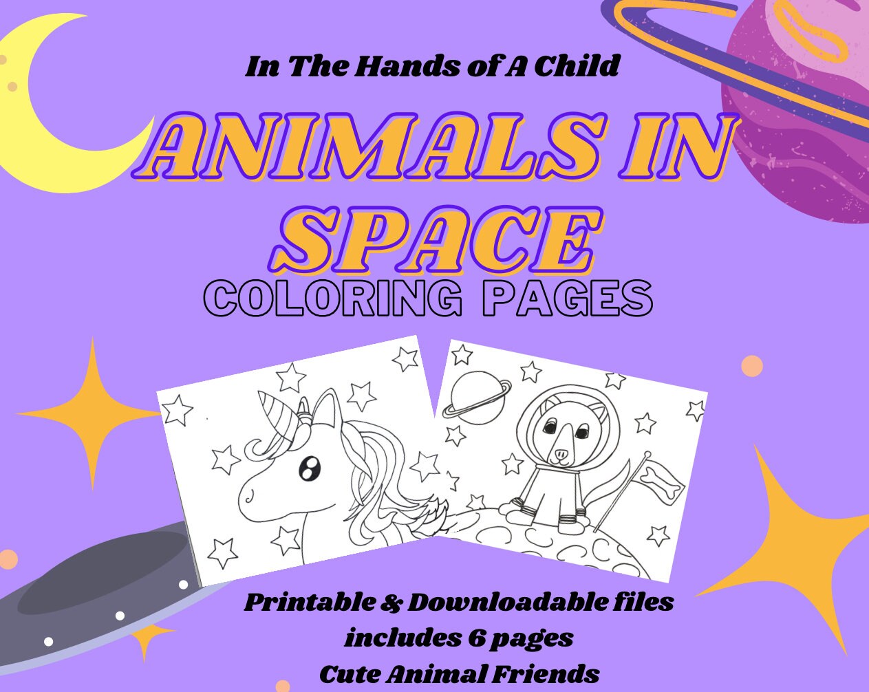 Animal Space Coloring Pages