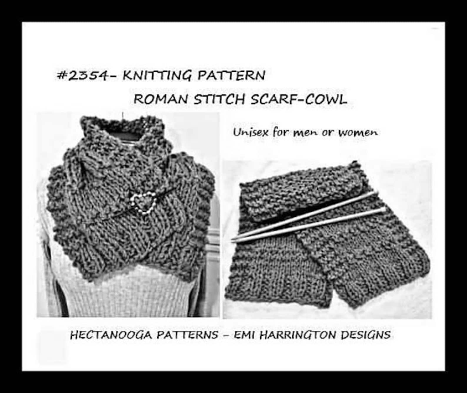 KNIT SCARF PATTERN Roman Stitch Scarf Easy Knitting Pattern | Etsy