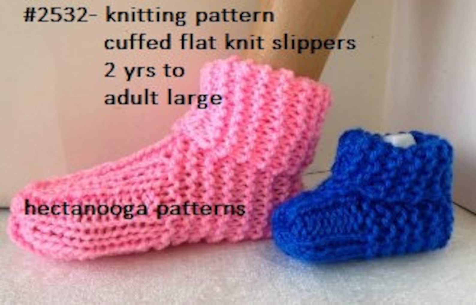 Knit Slipper Pattern, Flat Knit Slippers, Easy Enough for Beginners ...