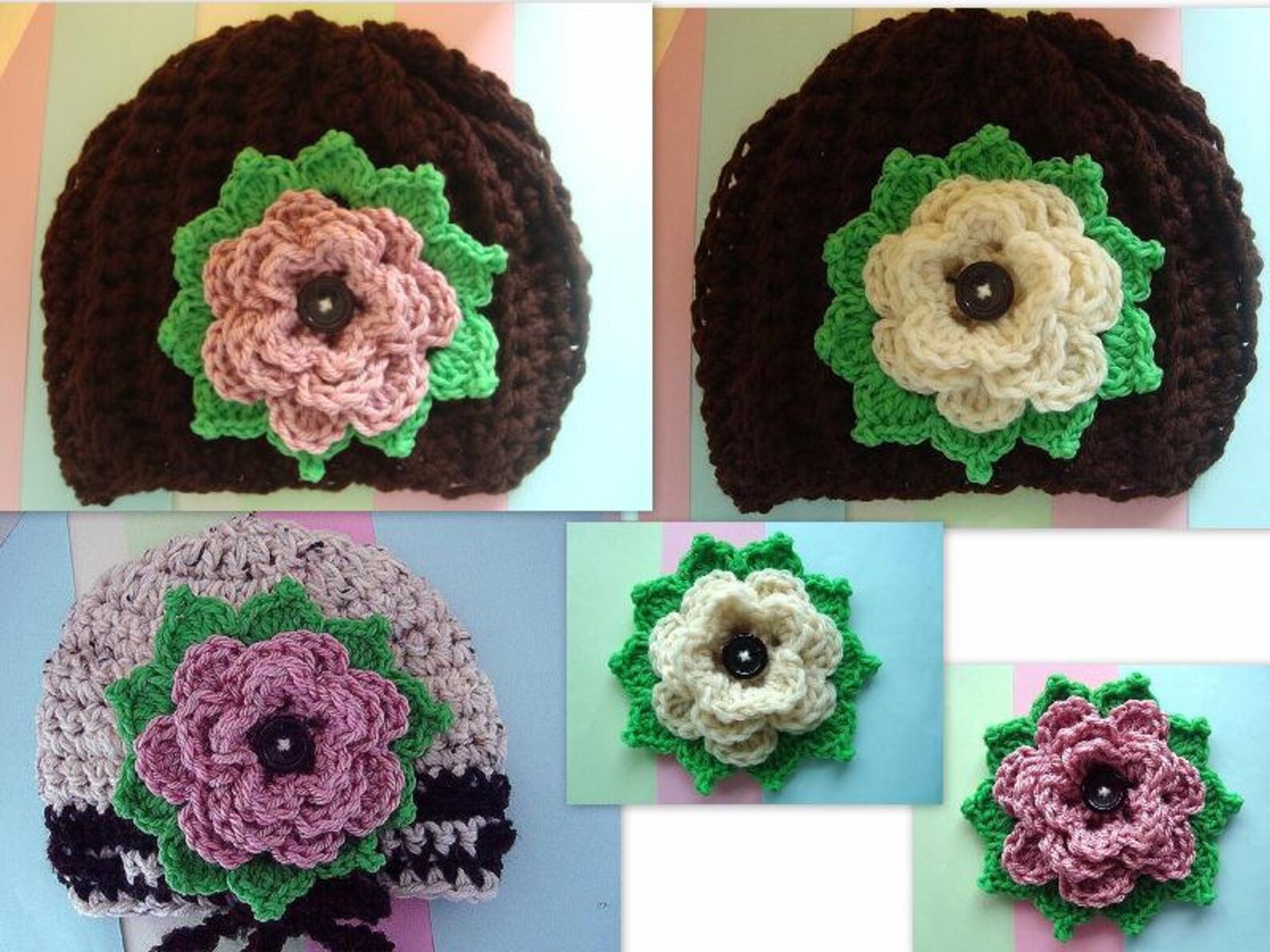 Crochet Rose Applique CROCHET PATTERN Supplies for - Etsy