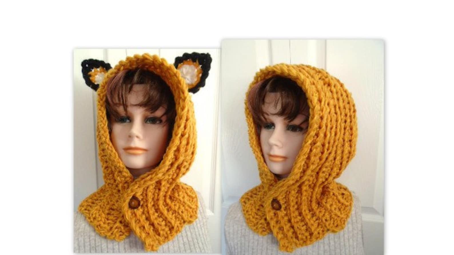 Fox Hood Hat, CROCHET PATTERN, Baby, Toddler, Child, Teen, Adult, Men ...
