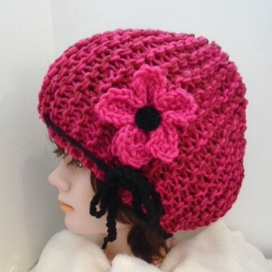 HAT KNITTING PATTERN , Knit Flower Pattern, Boy, Girl, Children, Adult ...