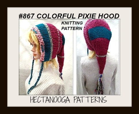 KNITTING PATTERN Hat Colorful Fairy Pixie Hood Elf Elven - Etsy