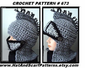 Crochet Pattern Digital Download Knight Helmet Hat Children & Adults - Etsy