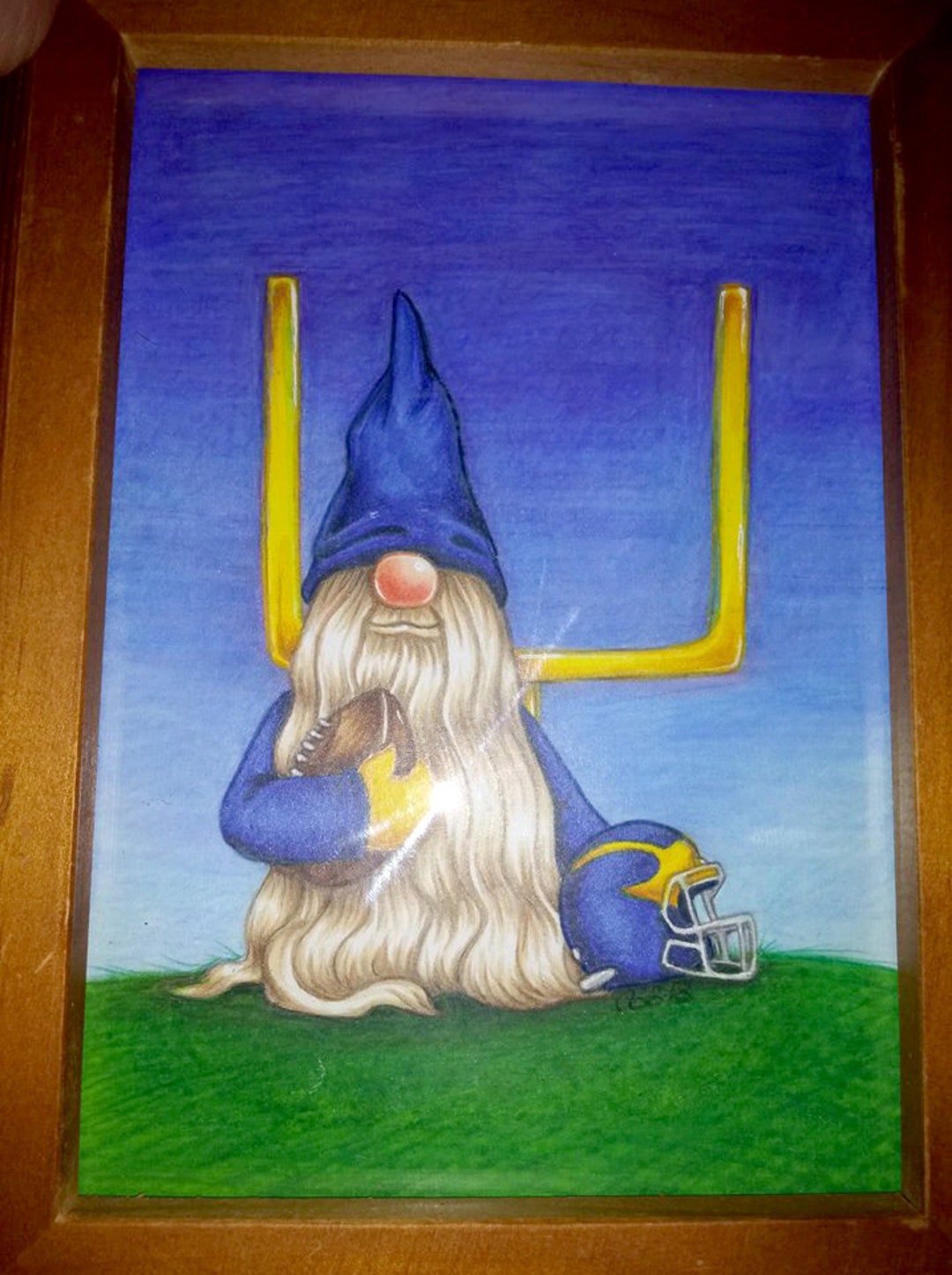 American Football Tomte Gnome UNCOLORED Digital Stamp Image Adult ...