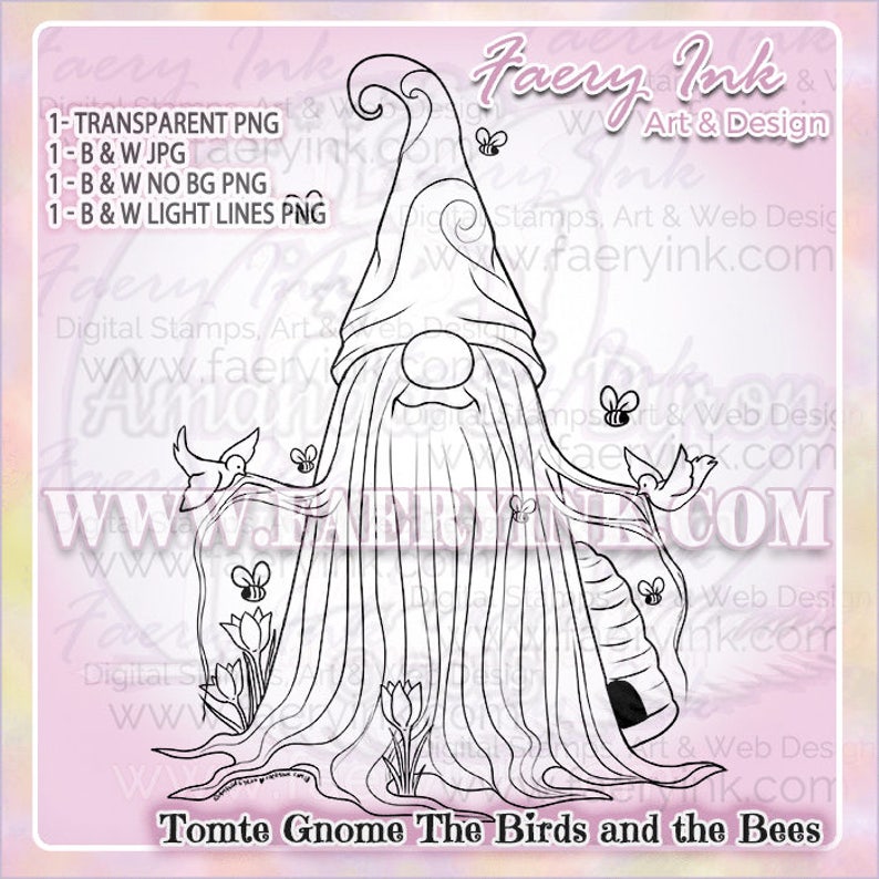 Spring Tomte Nisse Gnome Digi Bundle UNCOLORED Digital Stamp - Etsy