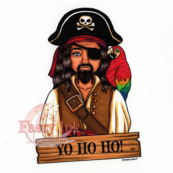 Yarr Pirates w Sentiments 5 Digis BUNDLE UNCOLORED Digital - Etsy España