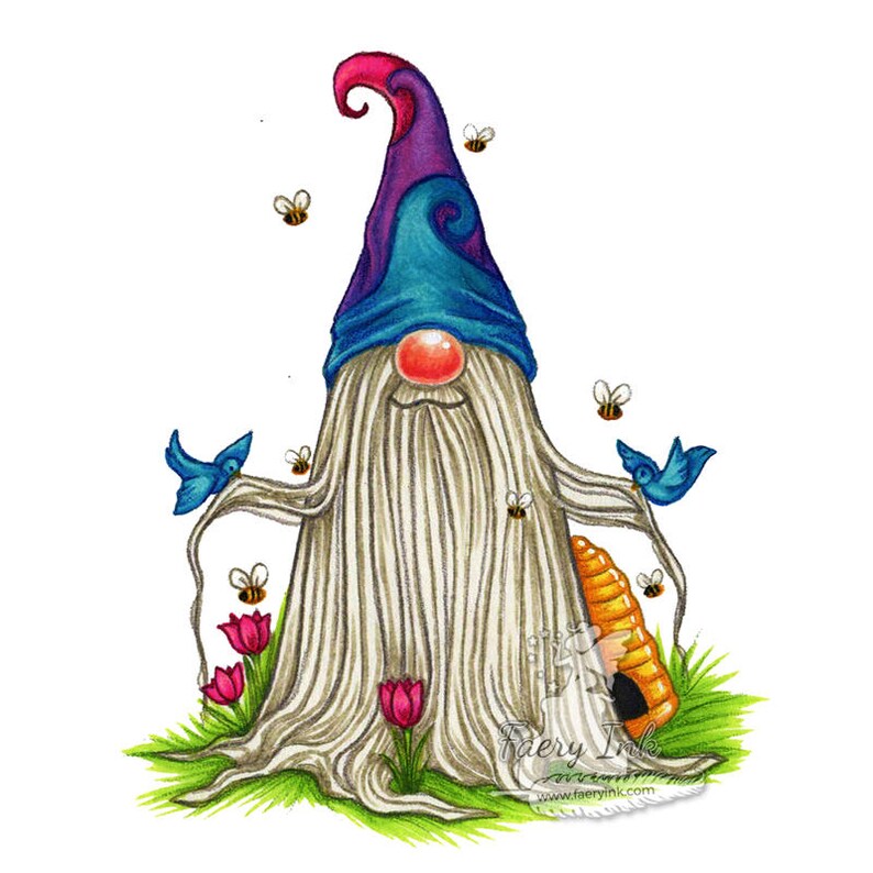 Spring Tomte Nisse Gnome Digi Bundle UNCOLORED Digital Stamp - Etsy