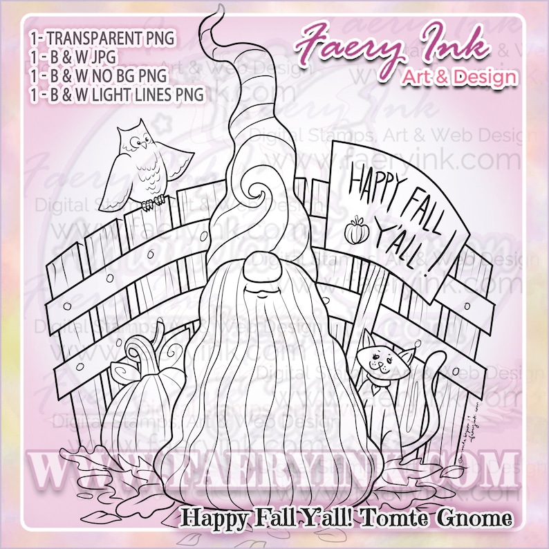 Autumn Tomte Gnomes 4 Digis BUNDLE UNCOLORED Digital Stamp - Etsy
