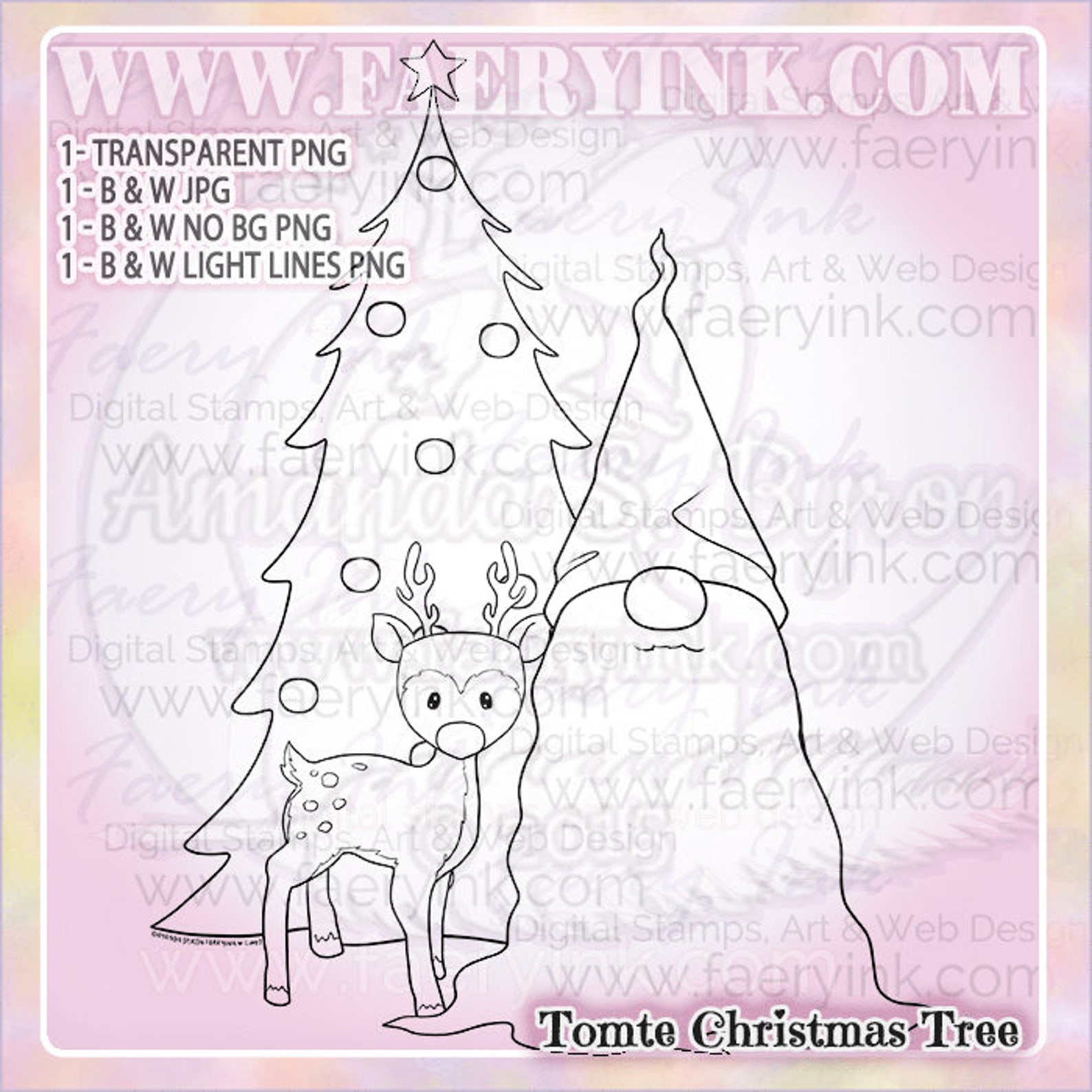 Christmas Tomte Nisse Gnome Digi Bundle UNCOLORED Digital - Etsy