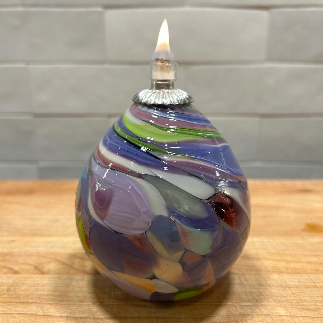 Lavender Fields Mini Hand Blown Glass Oil Lamp Made in the Ozark ...
