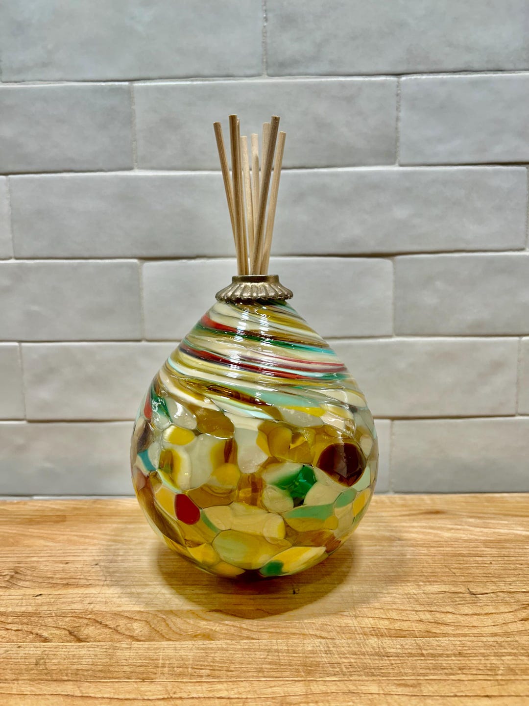 Handblown Glass Diffuser (F) Cream, Gold, Beige, Brown, Rust, Amber - Etsy
