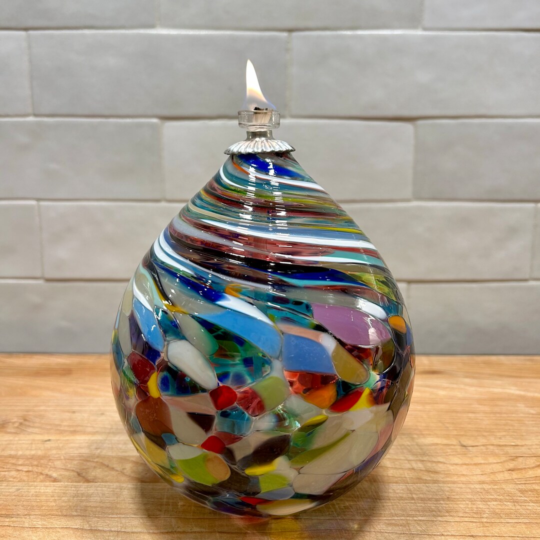 Fabulous Hand Blown Glass Oil Lamp Made in the Ozark Mountains Glass ...
