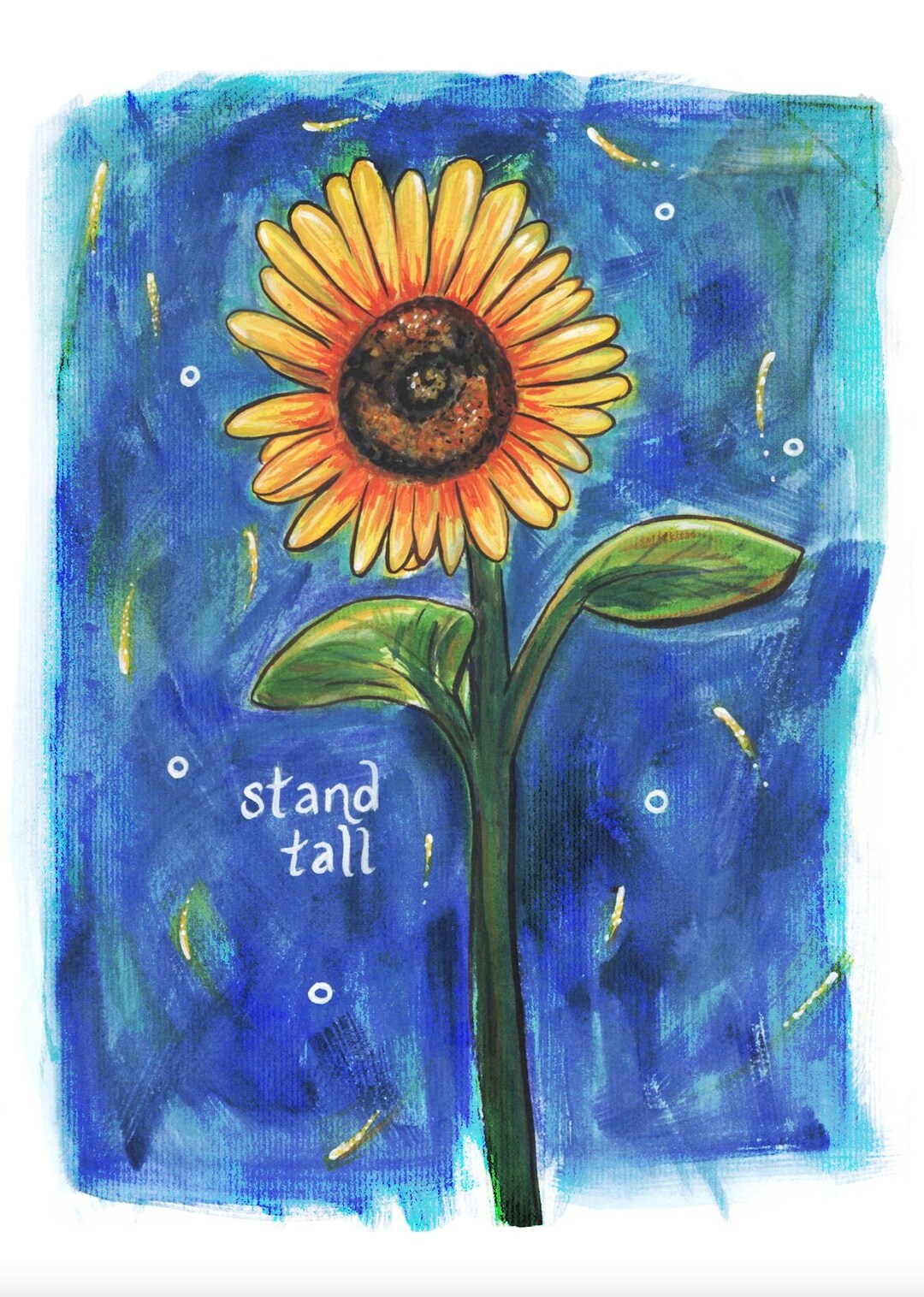 Stand Tall Sunflower Print, Motivational Poster, Inspirational Quote ...