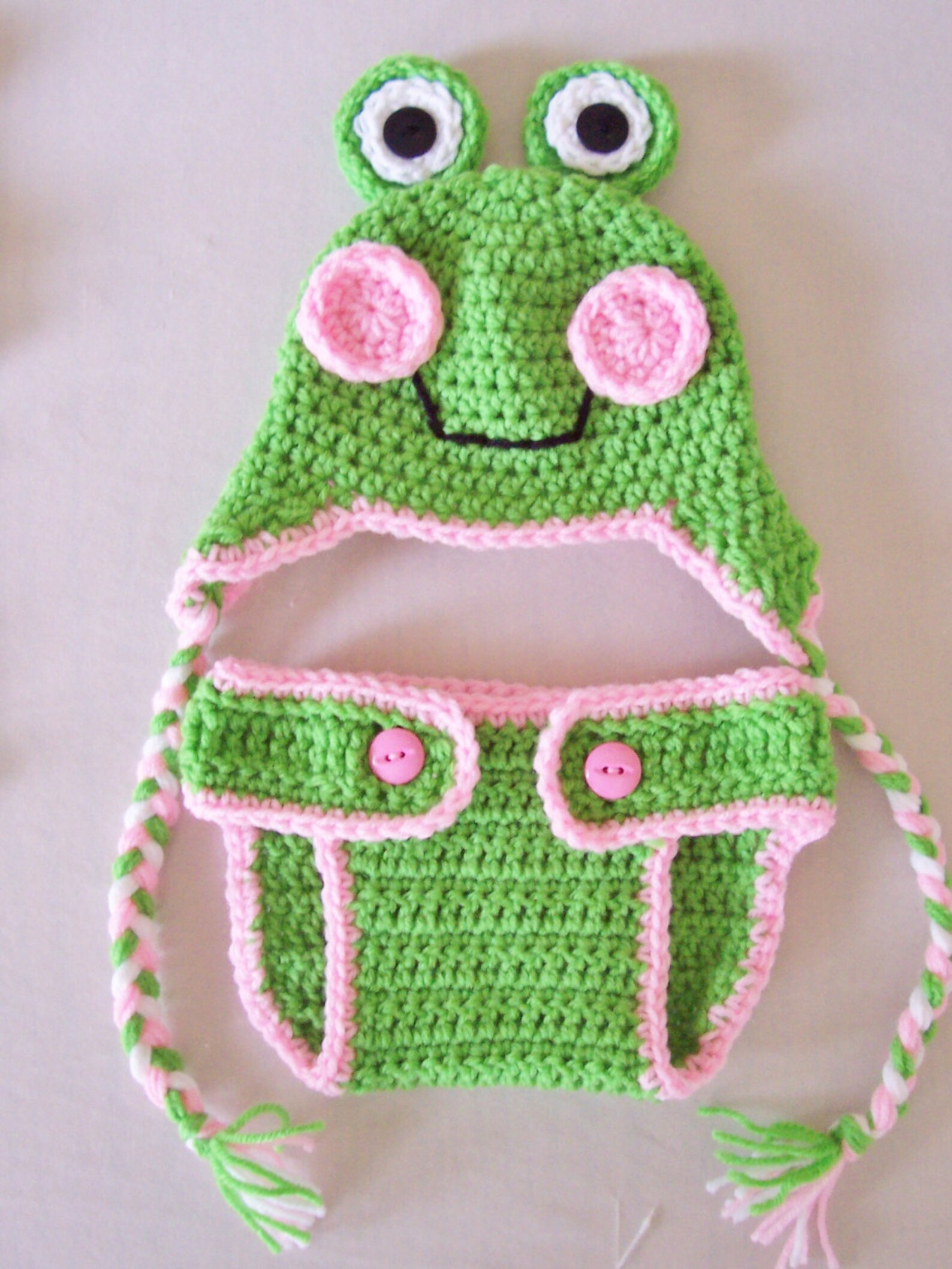 Baby Frog Laplander Hat & Diaper Cover Set - 0 to 3 Months, 3 to 6 ...