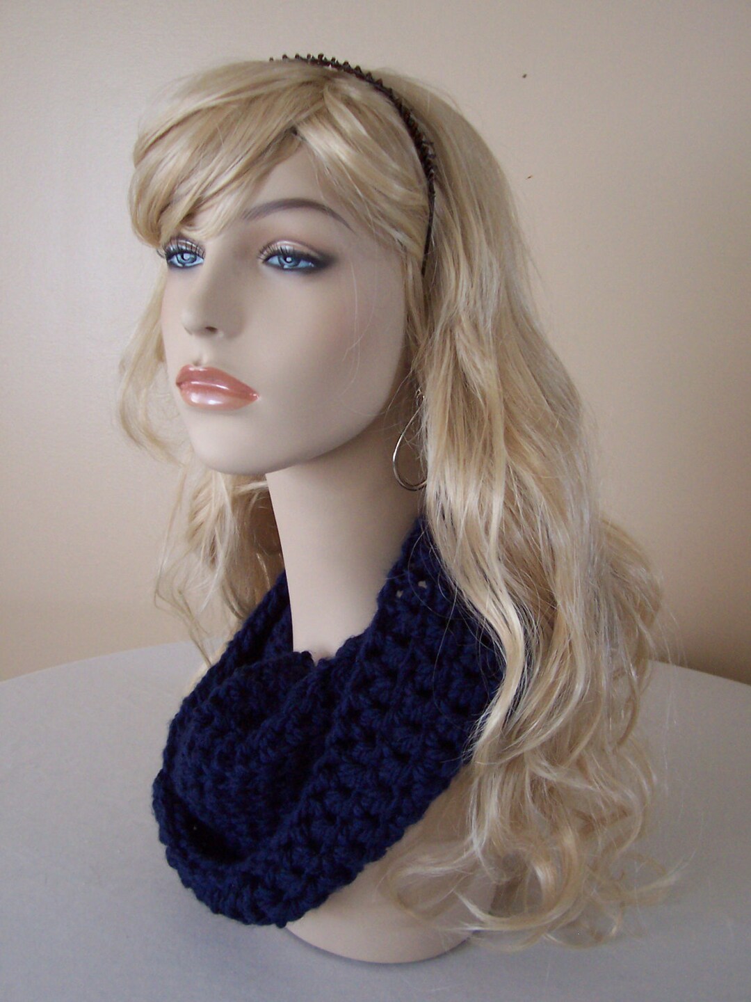 RTS Chunky Mini Cowl in Blue - Fall, Winter Cowl - Etsy