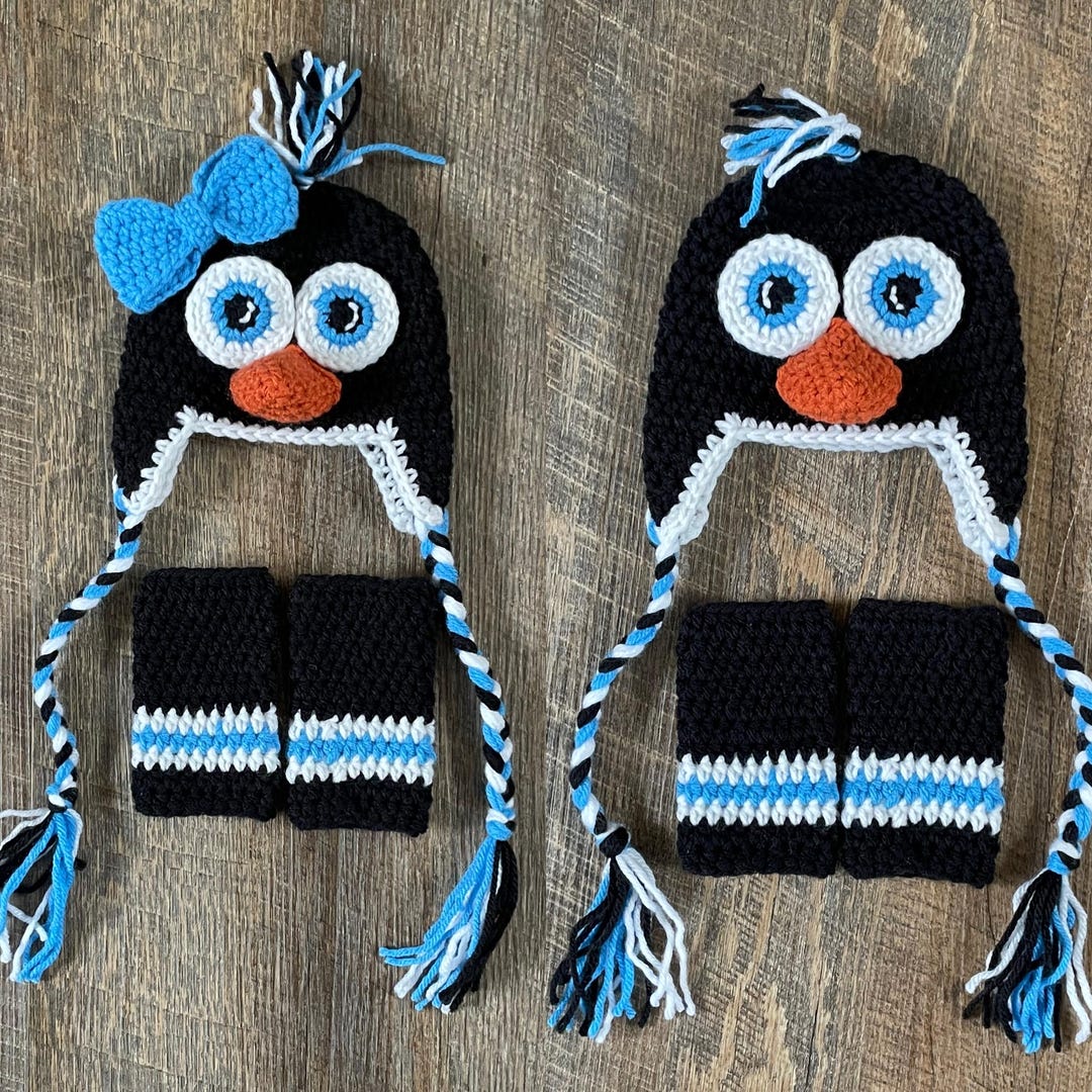 Baby Penguin Laplander Hat & Leg Warmers Set - 0 to 3 Months, 3 to 6 ...