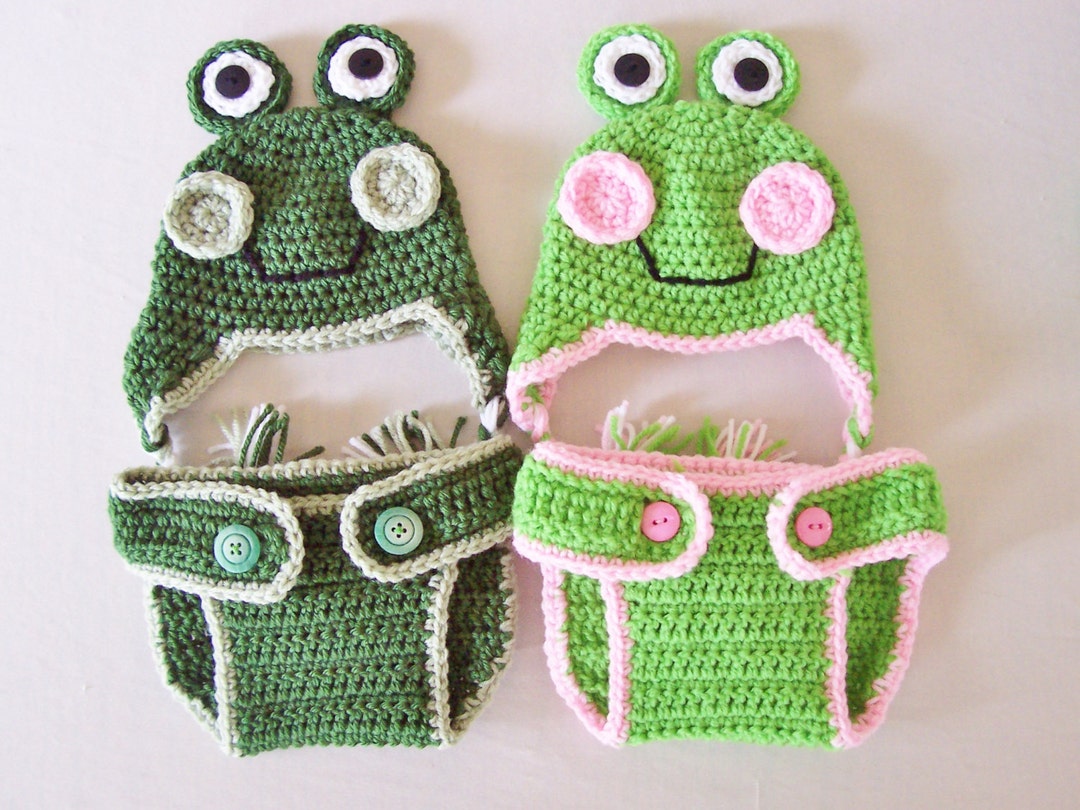 Baby Frog Laplander Hat & Diaper Cover Set - 0 to 3 Months, 3 to 6 ...
