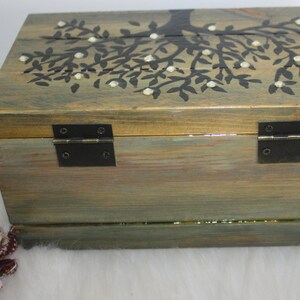 Tree of Life Wood Memory Box Home Decor Keepsake Homemade Stained ...