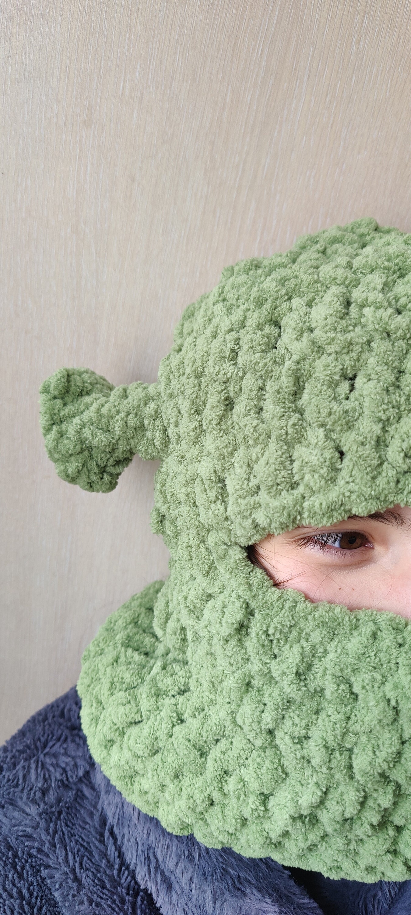 Crochet Shrek Balaclava Mask, Beanie Winter Ski Mask, Crochet Shrek ...