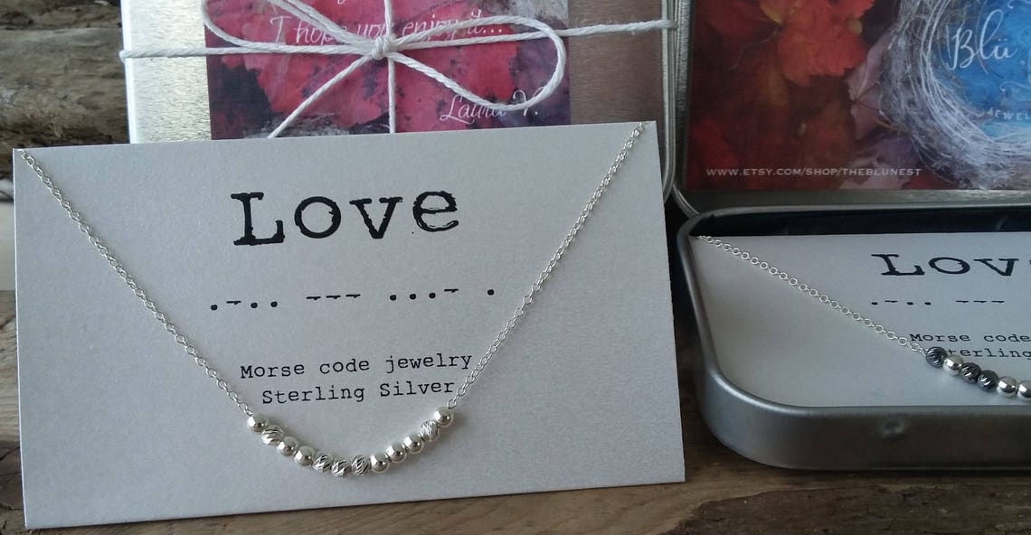 Love Morse Code Necklace Morse Code Jewelry Love - Etsy