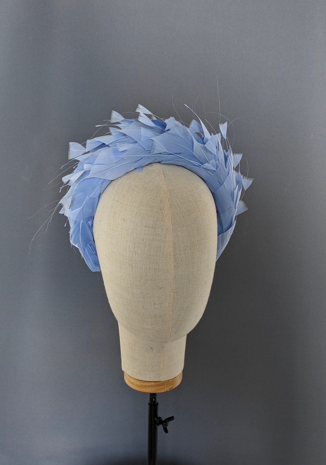 Blue Halo Feather Headband - Periwinkle Blue Halo Wide Feather Headband ...