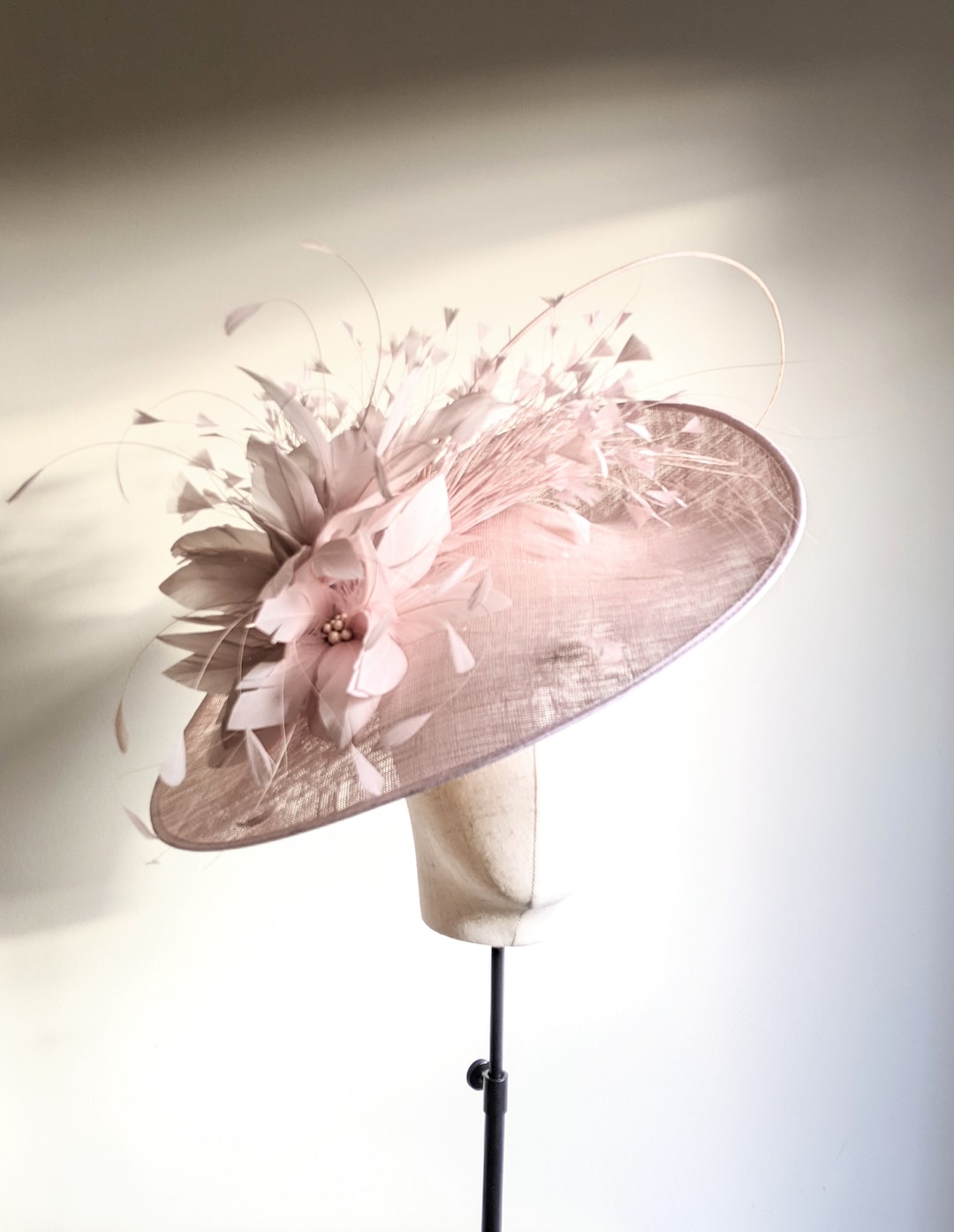 Statement Mother of the Bride Hat Blush Wedding Saucer Couture Wedding ...