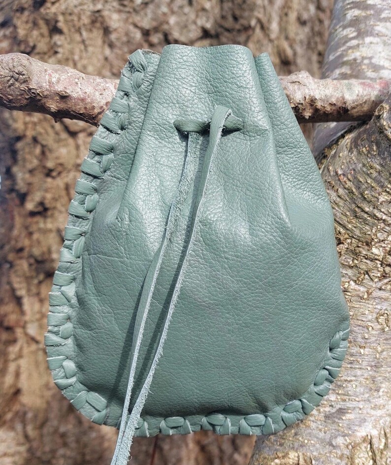 Handmade Sycamore Leaf Leather Belt Bag, Edgewood Green - Etsy