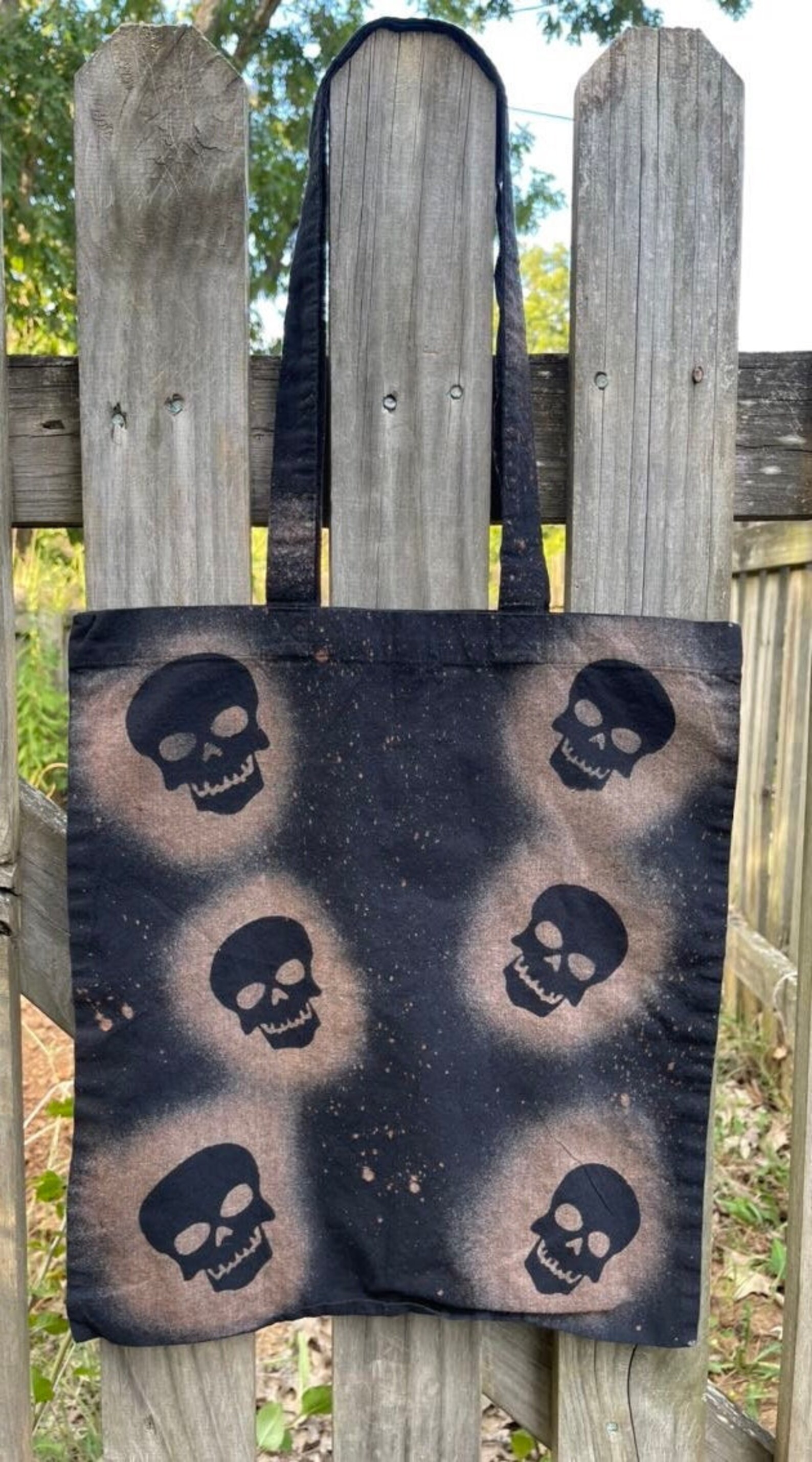 Skull Tote / Halloween Tote Bag / Goth Girl Tote / Grunge Tote Bag ...
