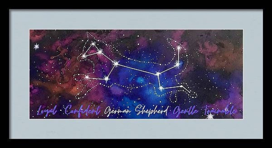 Zodiac German Shepherd, Framed Wall Art, Gift for Dog Lover ...