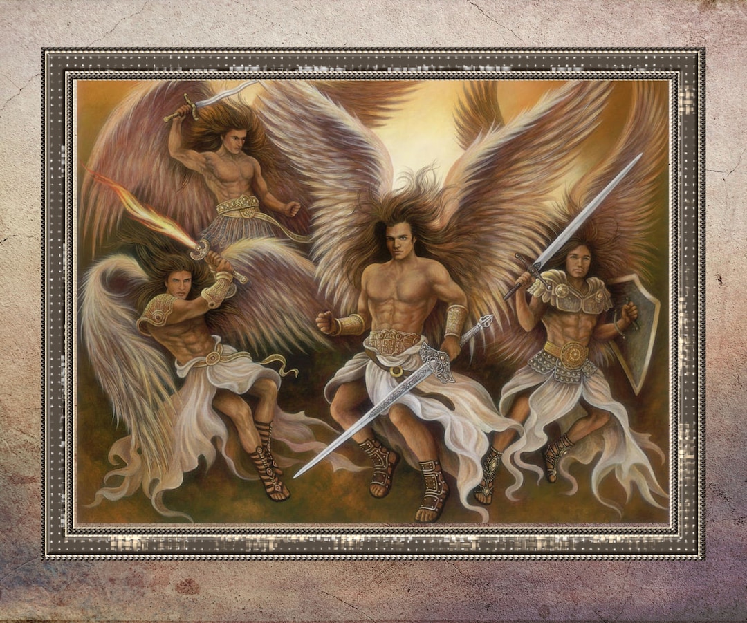 Print on Paper, Angel Art, Warriors, Gabriel, Warrior Angels, Christian ...