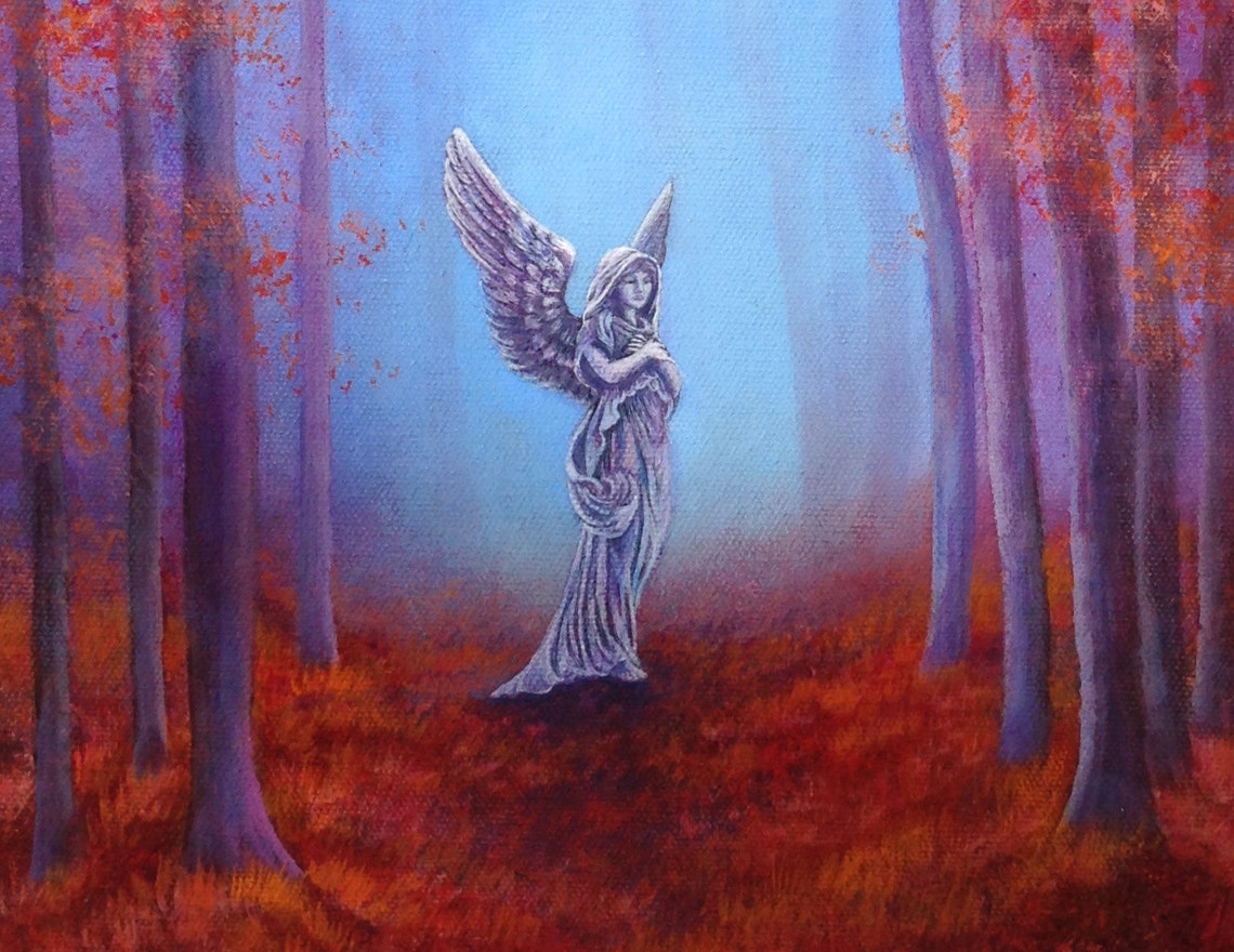 Angel in the Mist // Original Painting // Angel Art - Etsy