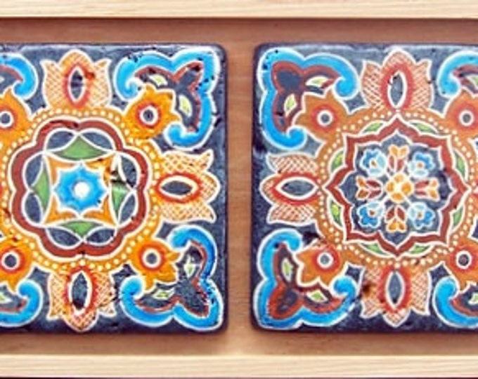 Moroccan Hand Painted Tile Mural Original Art Tumbled - Etsy