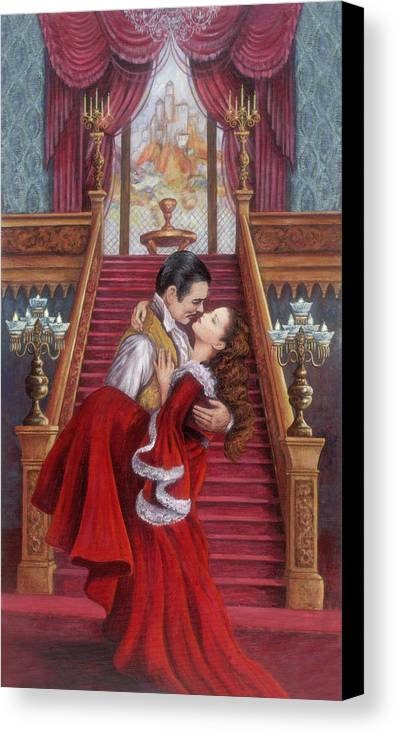 Art Print on Canvas, Gone With the Wind, Rhett Butler, Scarlet O'hara ...