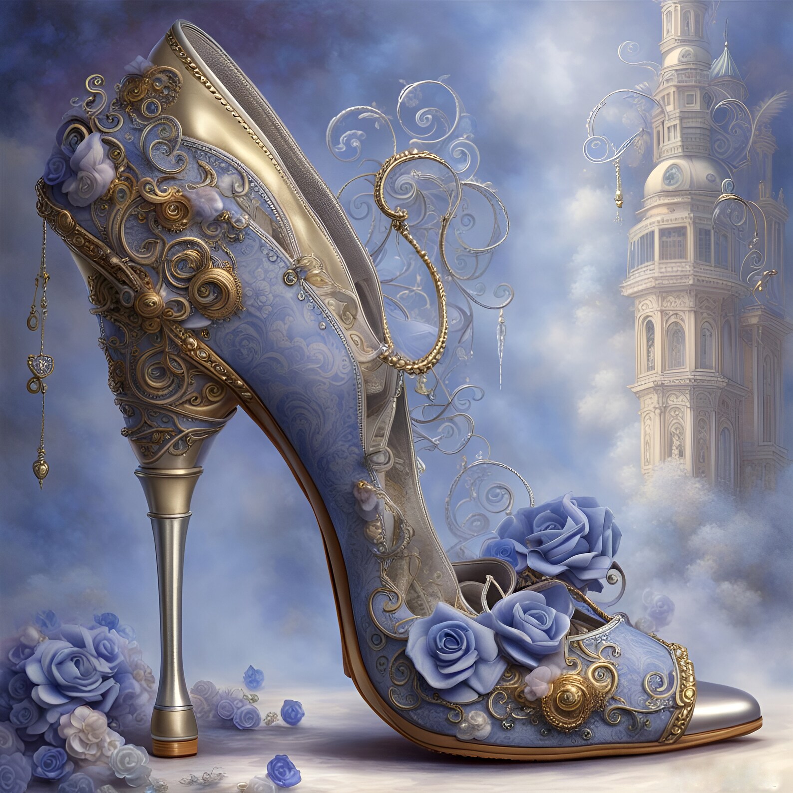 Art Print on Paper, Fancy High Heel, Elegant Steampunk Stiletto - Etsy