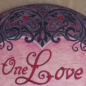Wooden Art Sign One Love One Heart Gothic Decor Valentine - Etsy
