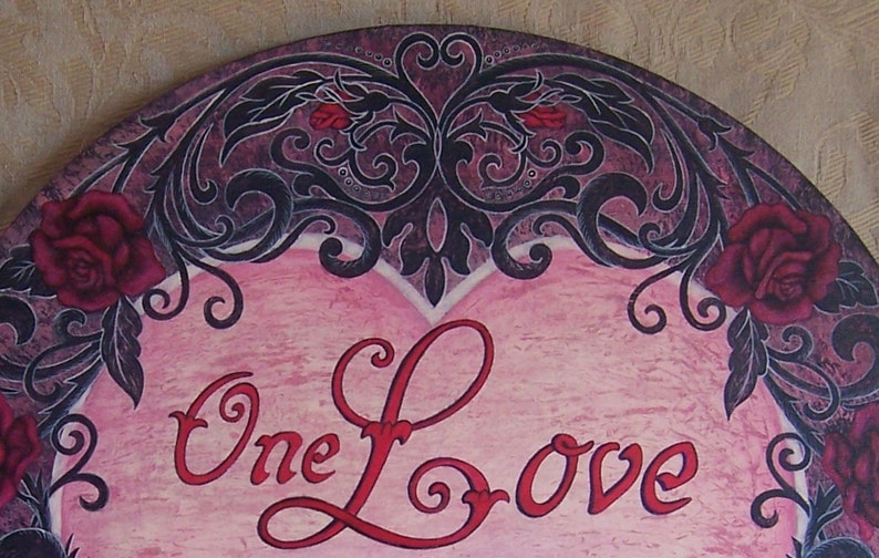 Wooden Art Sign One Love One Heart Gothic Decor Valentine - Etsy